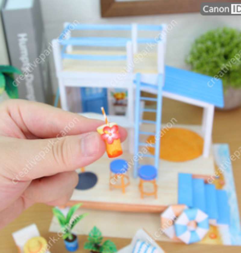 Promo Pantai Musim Panas Kertas Miniatur Diy Papercraft Mainan Diorama ...