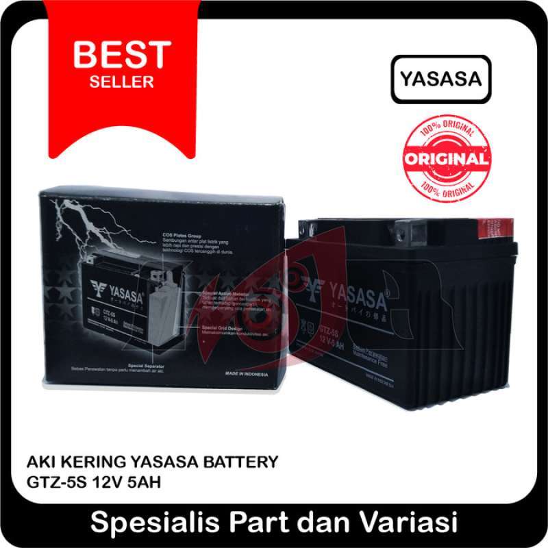 Promo Aki Kering Yasasa Battery Gtz-5s 12v 5ah Universal Segala Motor ...