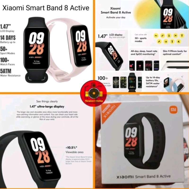 Jual Xiaomi Smart band 8 active Jam Pintar smartband 1.47in watch di ...