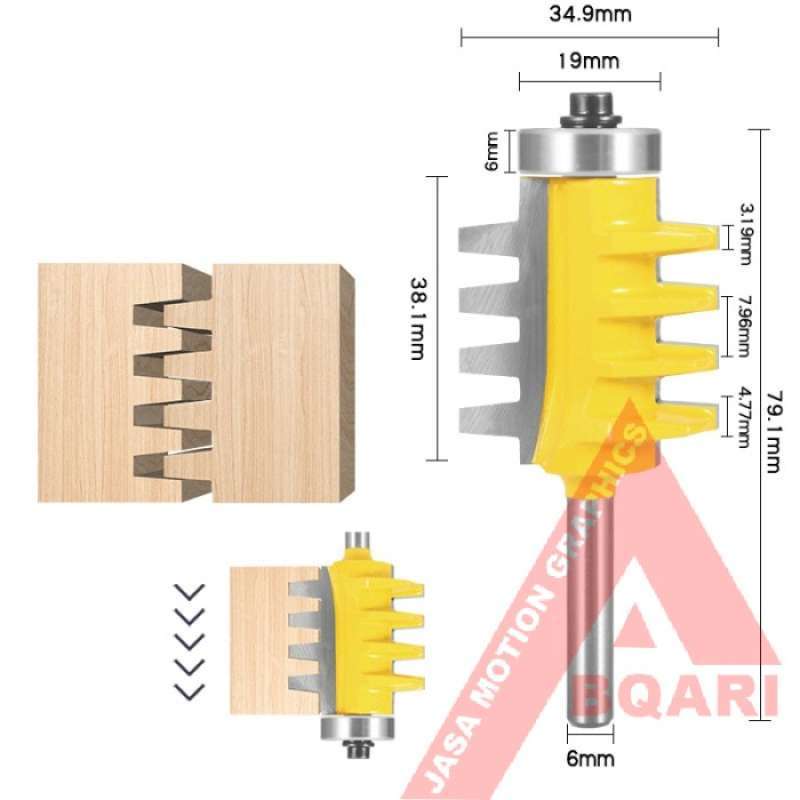 Promo Mata Profil Penyambung Papan Kayu / Finger Joint Router Bit ...