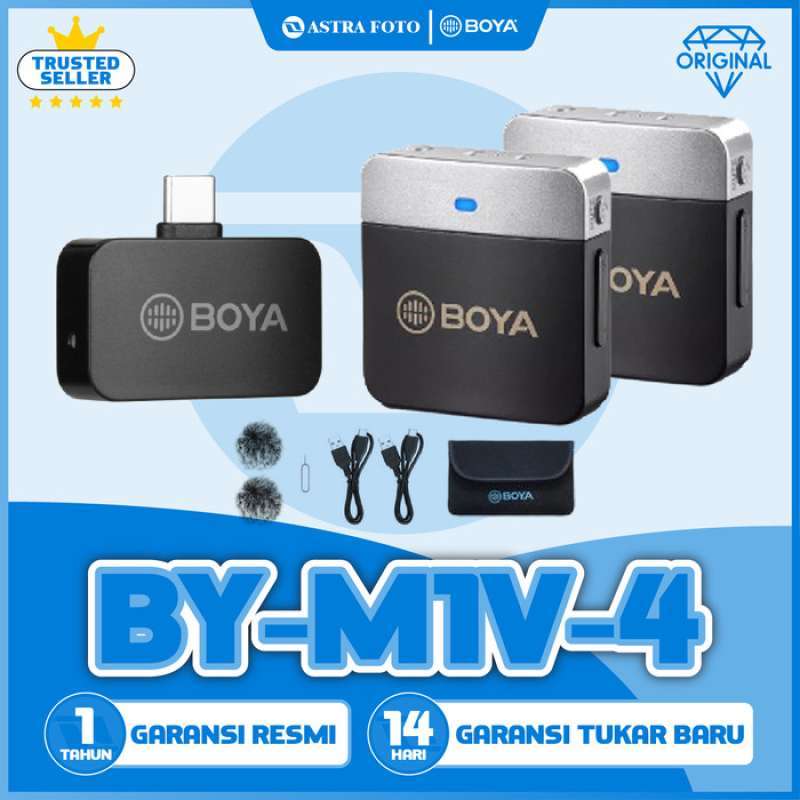 Promo BOYA BY-M1V-3 BY-MV1-4 2.4G Wireless Mic Microphone for USB Type ...