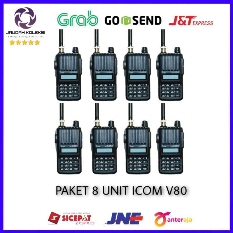 Promo Paket 8 unit Radio HT Icom V80 IC-V80 VHF Lithium Handy Talky ...