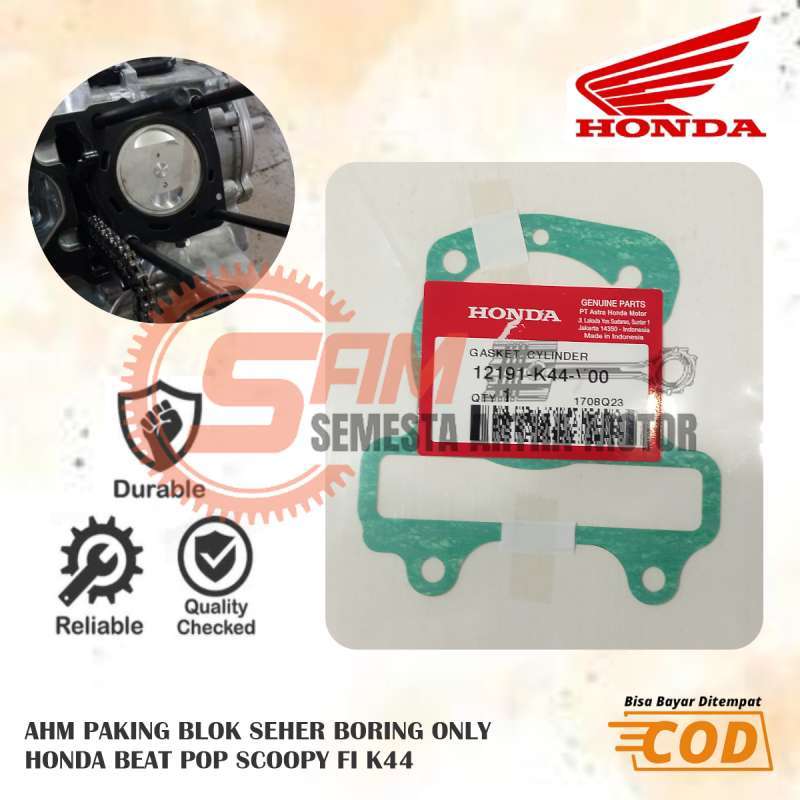 Jual AHM Paking Blok Seher Honda Beat PoP Scoopy Fi K44 Packing Boring Only Motor Matic di ...