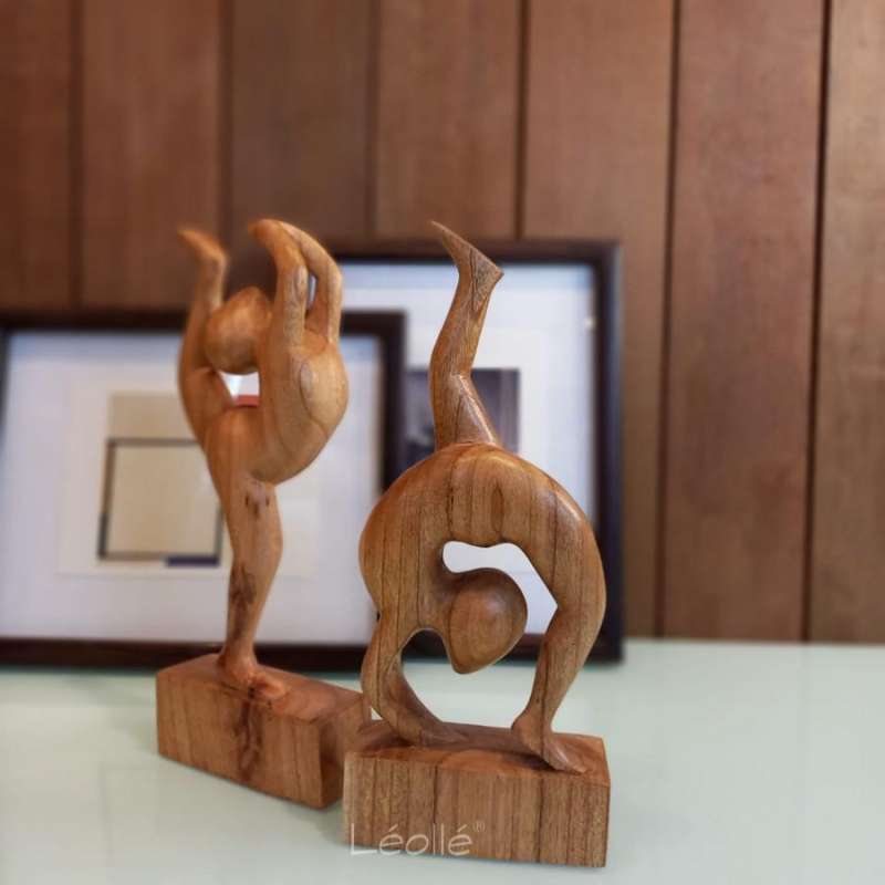 Jual Kado Unik Patung Kayu Pajangan Interior Design Yoga Abtrak tinggi ...