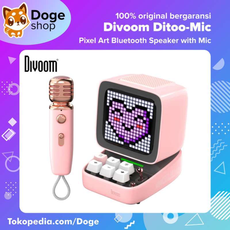 Promo Divoom Ditoo-mic Pixel Art Bluetooth Speaker Alt. Ditoomic Plus ...