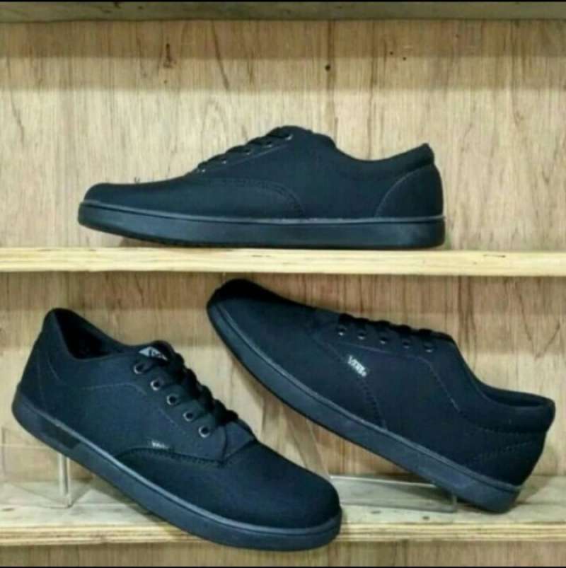 Promo sepatu Era Authentic hitam polos sepatu sekolah sepatu kerjahitam ...
