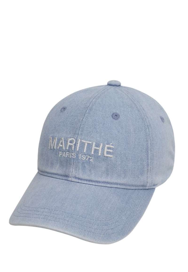 Promo Marithe Denim Washing Logo Ball Cap Light Blue Diskon 20% Di ...