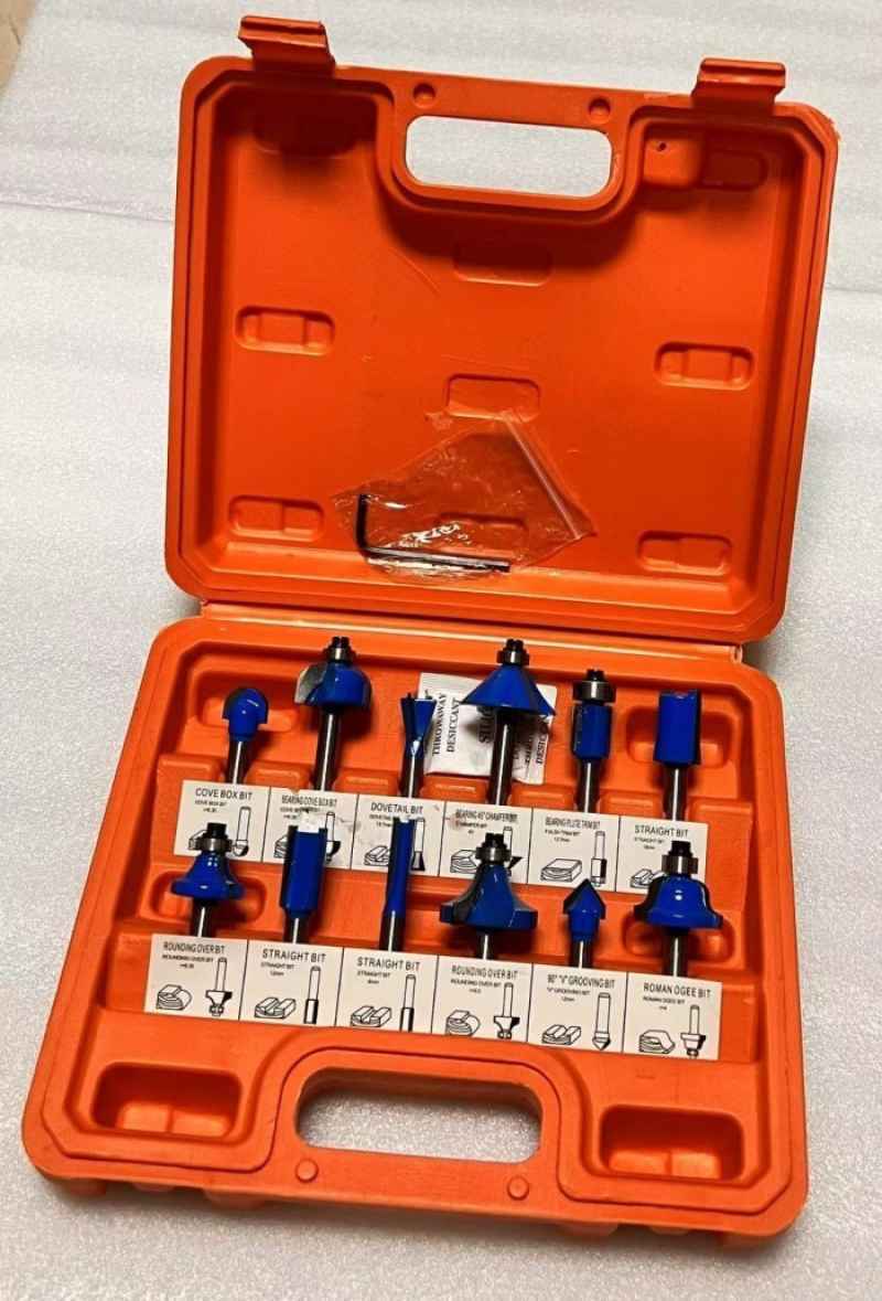 Promo Mata Profil Router Bit Set Trimmer 12pcs 1/4 - Kemasan Box Kayu ...