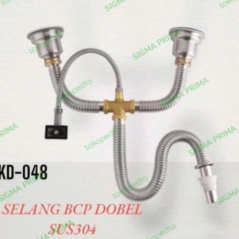 Promo Selang Sink Stainless Dobel Anti Tikus / Pipa Bak Cuci Piring ...