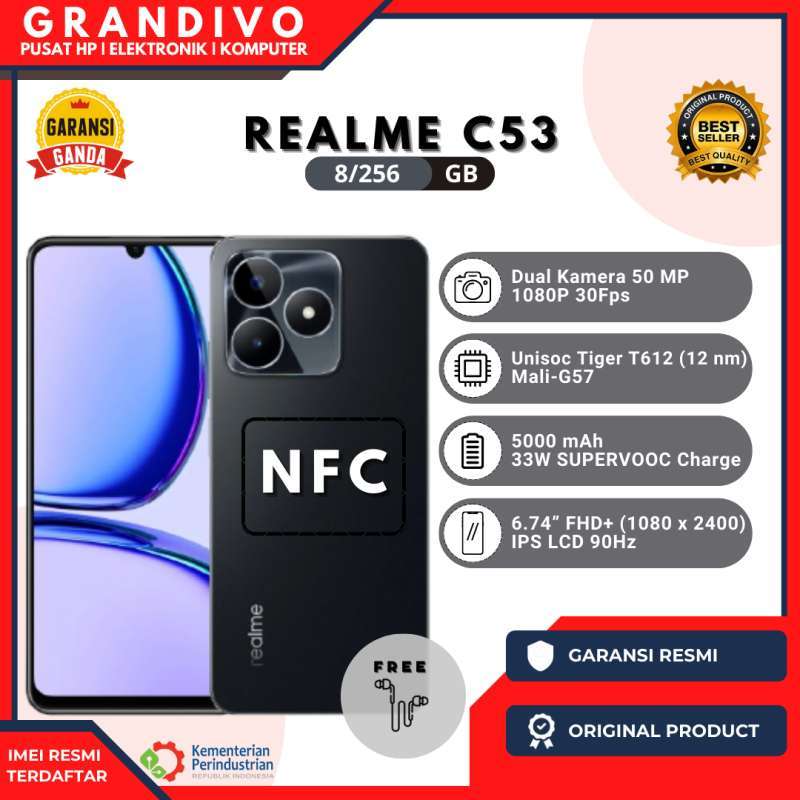 Jual Realme C53 Ram 8gb/256gb - 5000 Mah Battery | 33w Charge | Nfc Garansi Resmi - Grandivo ...