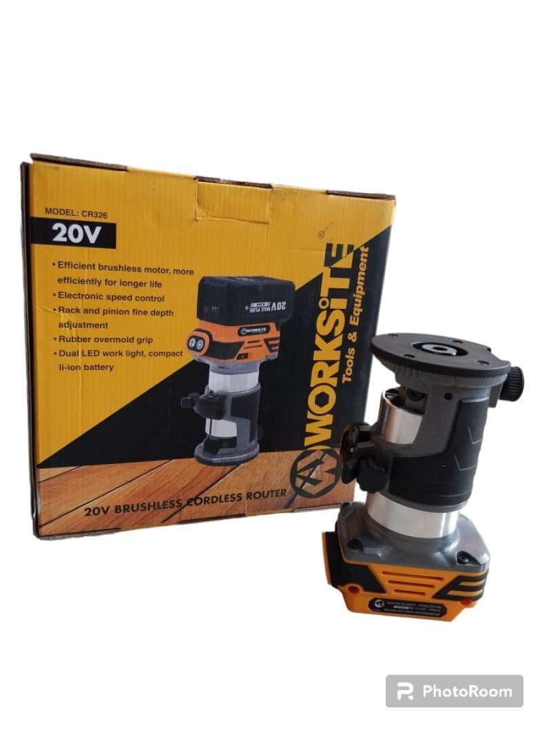Promo Trimmer Cordless Brushless Router Profil Kayu Worksite Cr326 ...