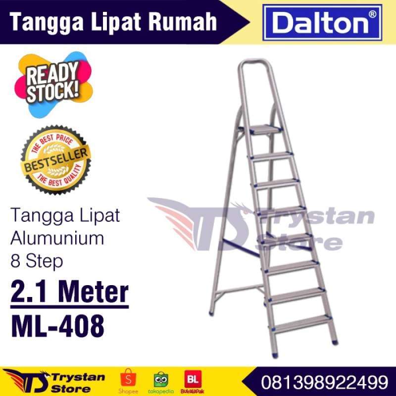 Promo Tangga Alumunium Lipat 8 Step Dalton Ml-408 2.1 Meter Tangga 2,1 M Diskon 23% di Seller ...