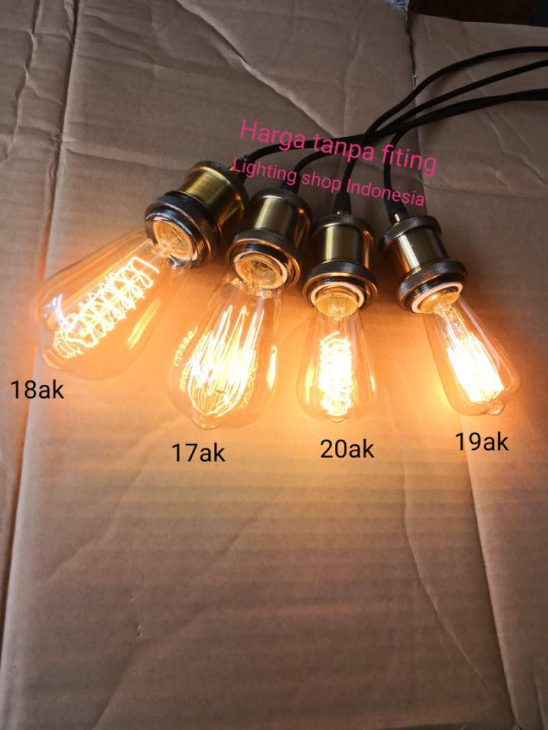 Promo LAMPU BOHLAM EDISON FILAMENT NON LED PIJAR 40WATT DESIGN KAFE ...