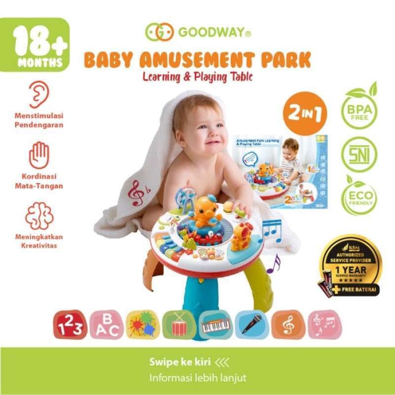 Promo GOODWAY BABY AMUSEMENT PARK LEARNING & PLAYING TABLE MEJA BELAJAR ...