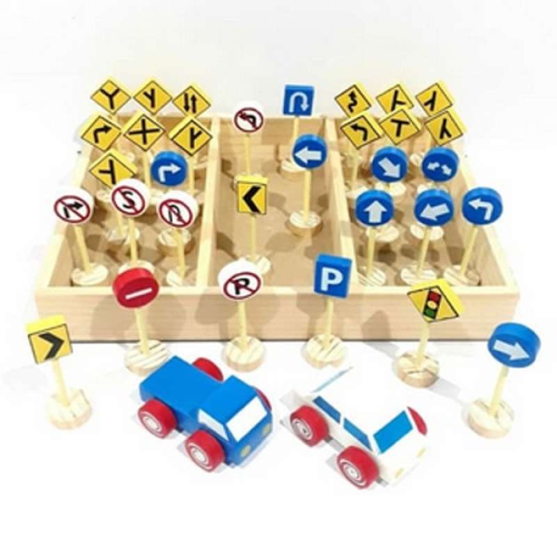 Promo Mainan Edukasi Rambu-rambu Lalu Lintas Plus Mobil Kayu Jumbo ...