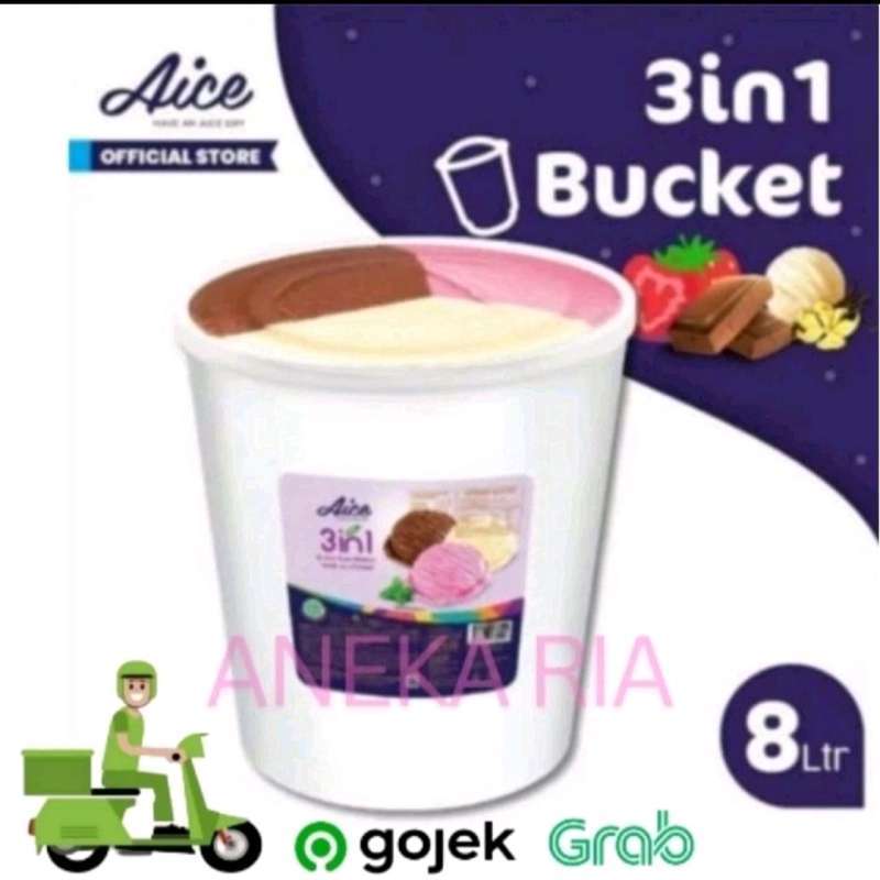Jual AICE 3in1 Bucket Ice Cream / Es Krim 3 Rasa 8 Liter / Es Krim AICE ...