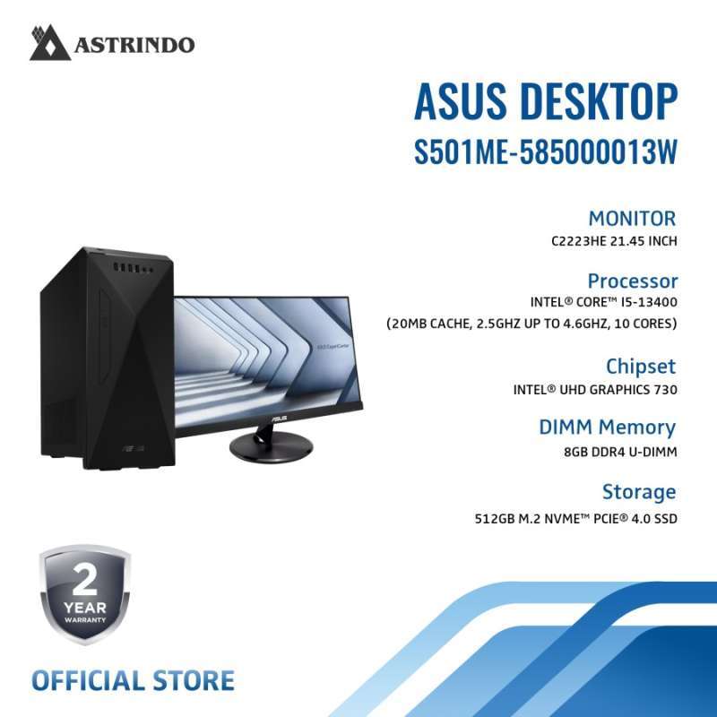Promo Asus PC Desktop S501ME Intel Core i5-13400 8GB 512GB WIN 11 ...