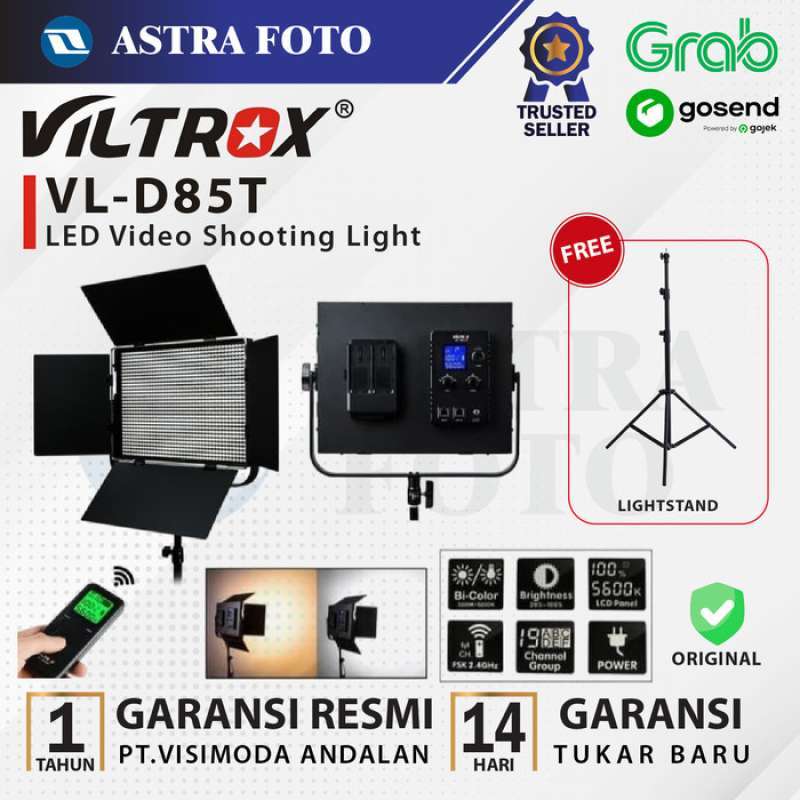 Promo Terbaik Viltrox Vl-D85T Led Video Shooting Light Lampu Studio ...