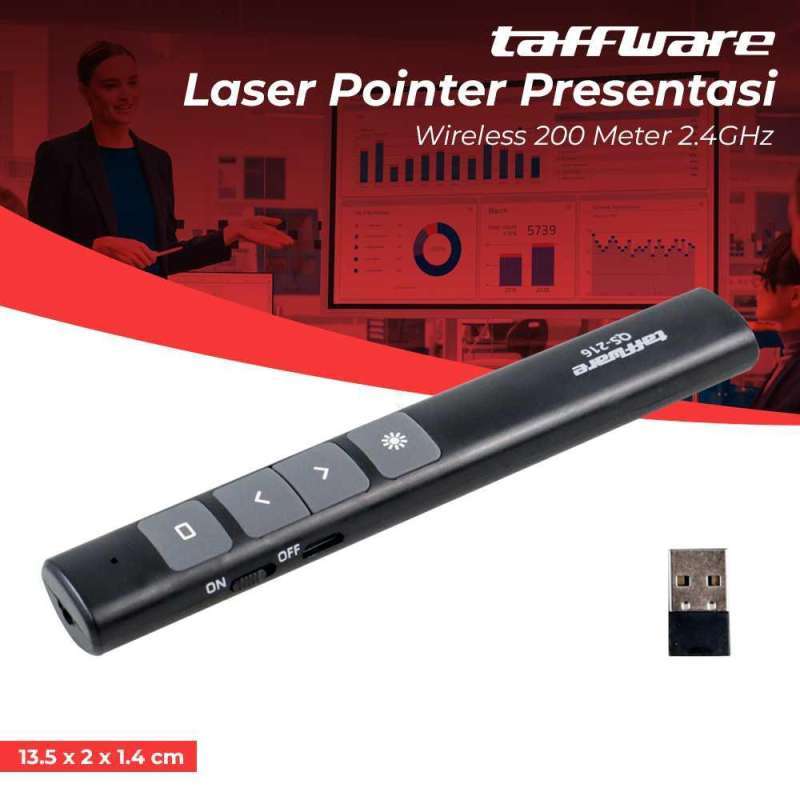 Jual Laser Pointer Presentasi Pen Remote Wireless 200 Meter 2.4GHz QS ...