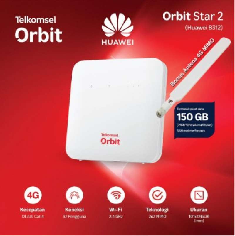 Promo Modem Mifi Wireless Router Huawei B312 Orbit Star 2 Speed 4g Lte