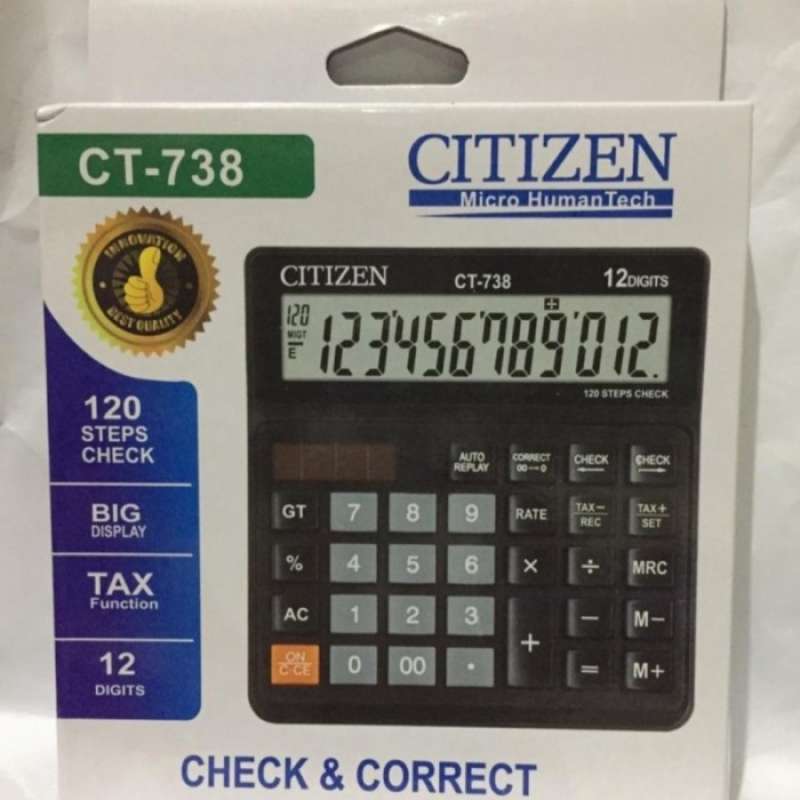Jual Citizen Ct738 Check & Correct Kalkulator / Calculator Ct 738 Di ...