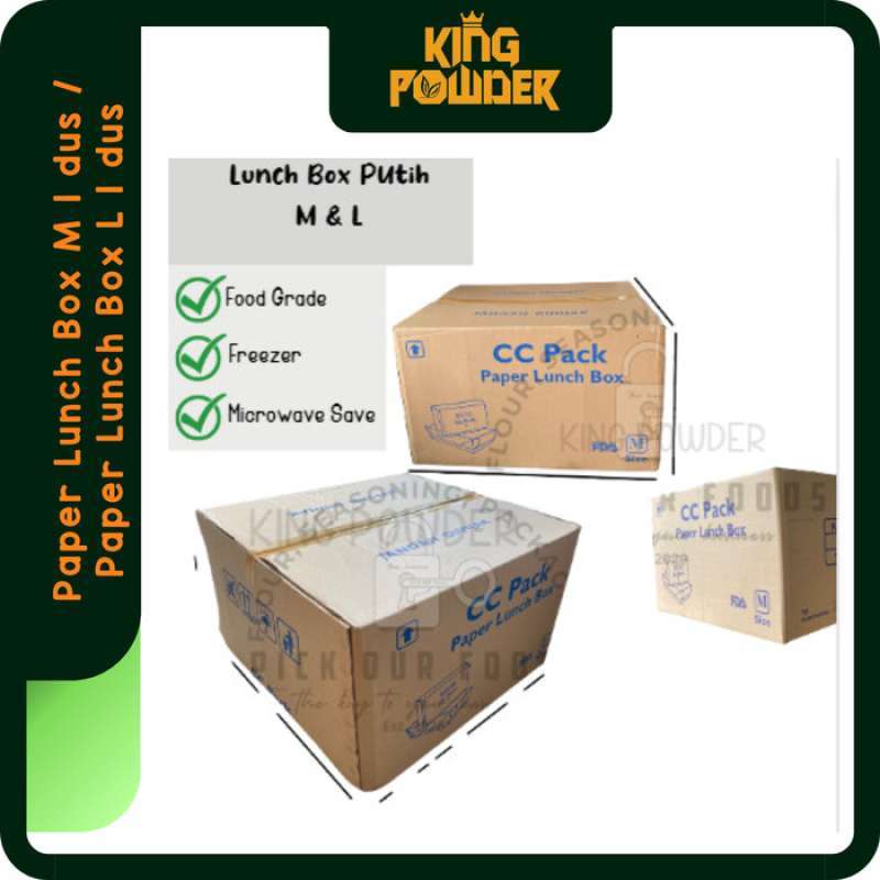Promo PAPER LUNCH BOX M 1 DUS / PAPER LUNCH BOX L 1 DUS - L PUTIH 1 DUS ...