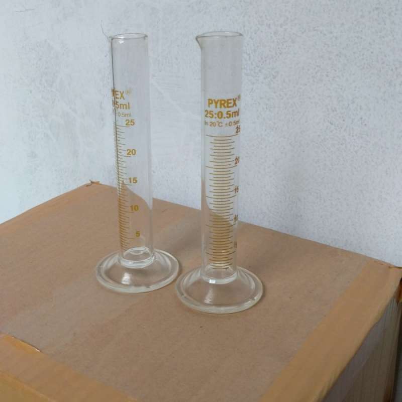 Promo measuring cylinder- gelas ukur kimia 25ml pyrex asli alat ...