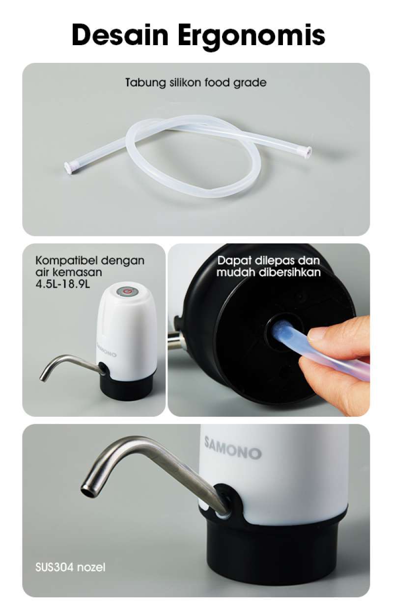 Promo Samono Pompa Air Galon Dispenser Air Minum Charge Micro USB ...