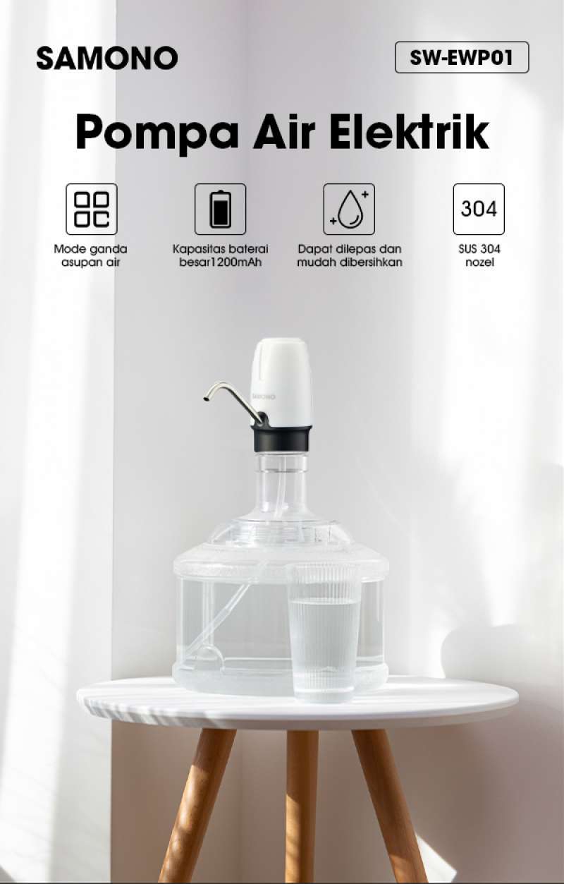 Promo Samono Pompa Air Galon Dispenser Air Minum Charge Micro USB ...