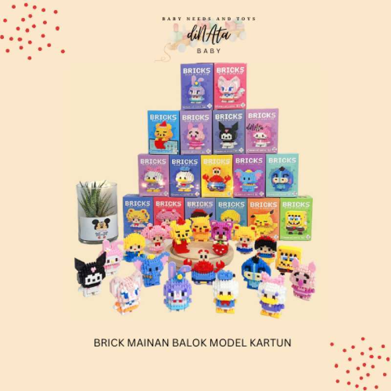 Jual [ DINATA Baby ] Bricks Mini Toys Model Kartun Building Blok Nano ...