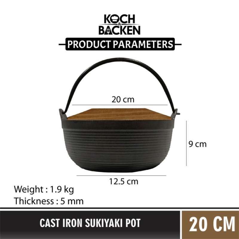 Promo New Koch&backen Cast Iron Hotpot + Wooden Lid Series-panci Shabu ...