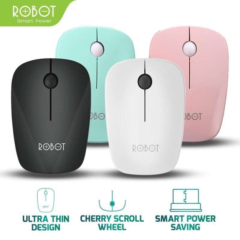 Promo Robot M220 2.4g Wireless Optical Mouse Scroll Wheel - Black ...