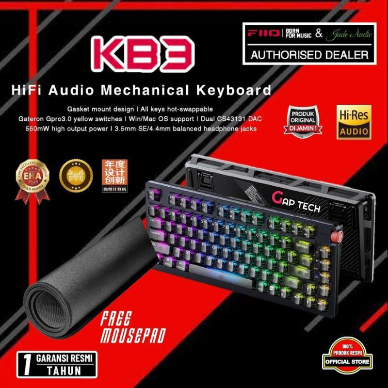 Jual Fiio /jadeaudio Kb3 / Kb 3 Hifi Audio Mechanical Keyboard Original ...