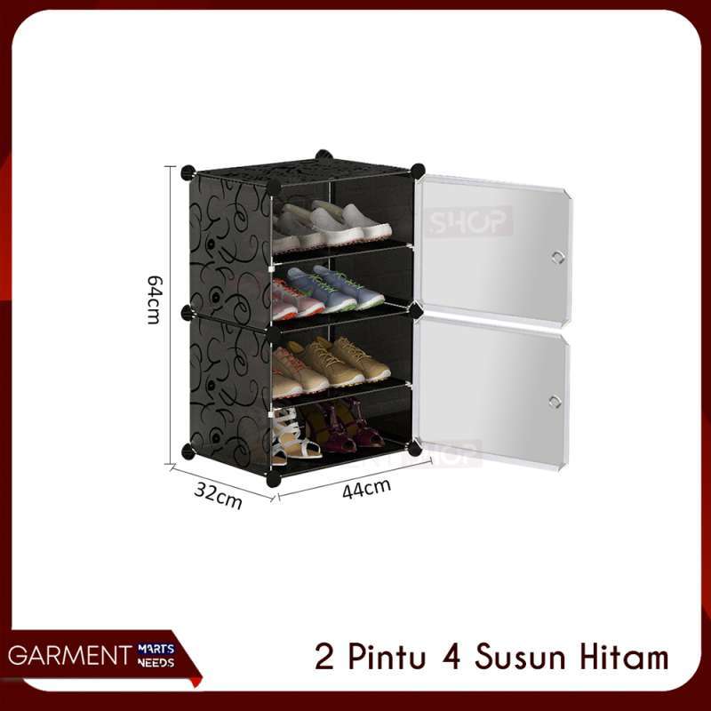 Promo Rak Sepatu Tutup Box Plastik Tertutup 4 6 8 Susun Anti Debu ...