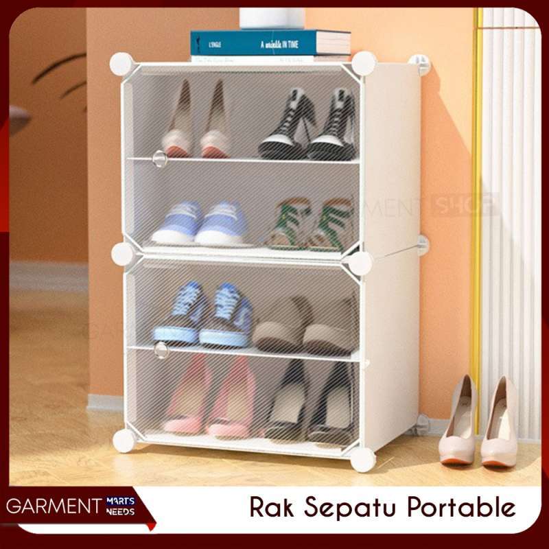 Promo Rak Sepatu Tutup Box Plastik Tertutup 4 6 8 Susun Anti Debu Lemari Tempat Penyimpanan ...