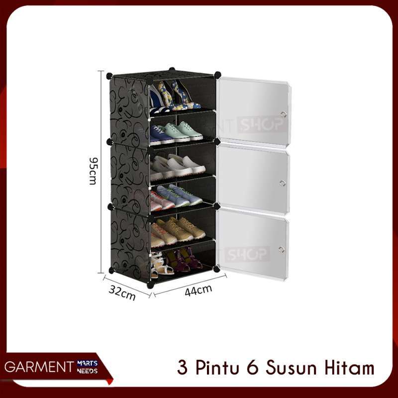 Promo Rak Sepatu Tutup Box Plastik Tertutup 4 6 8 Susun Anti Debu ...