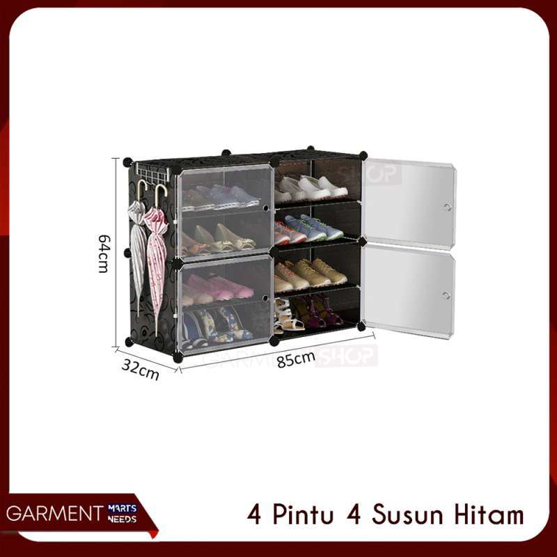 Promo Rak Sepatu Tutup Box Plastik Tertutup 4 6 8 Susun Anti Debu ...