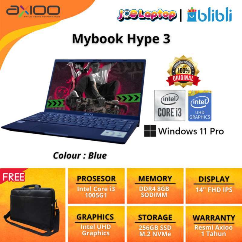 Jual Axioo Mybook Hype 3 Blue I3 1005g1 Win11pro Di Seller Joe Laptop ...