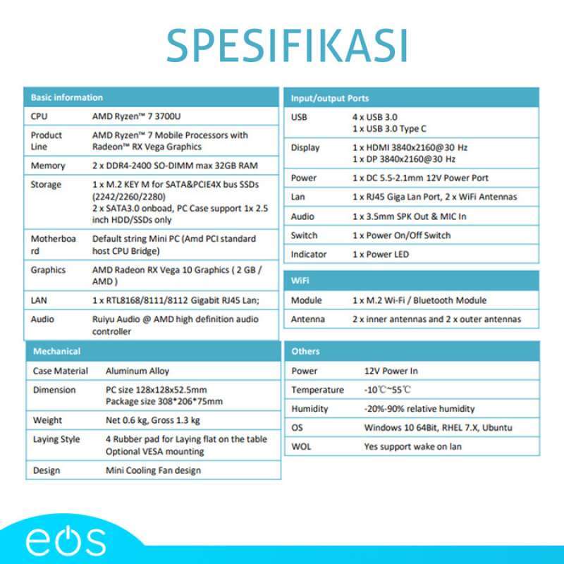 Promo Mini Pc Amd Ryzen 7 3700u 256gb Nvme Ram 8gb Windows 10 Diskon 23 ...
