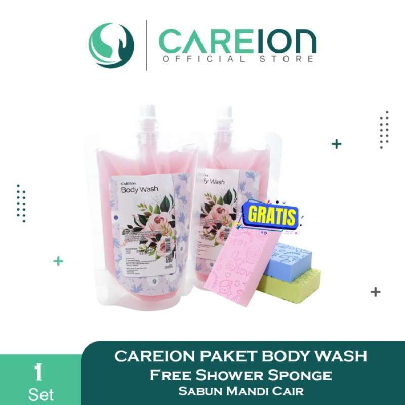 Jual Careion Paket Bundle Sabun Mandi Cair 2 Pcs Free Sponge Badan Di ...