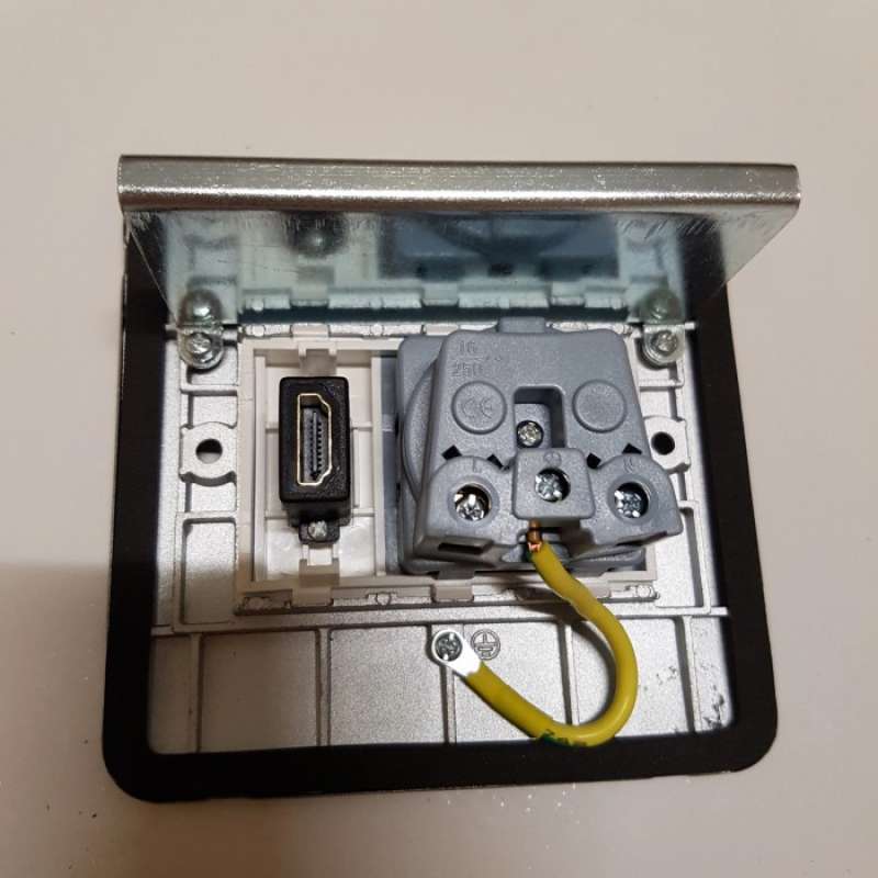 Promo Stop Kontak Lantai Meja 3 Modul Hide Isi Stopkontak Arde + Hdmi ...