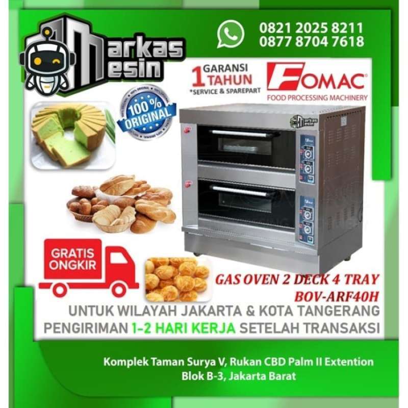 Jual Gas Oven Roti 2 Deck 4 Tray Pemanggang Roti Bov-arf40h Fomac - Bov ...