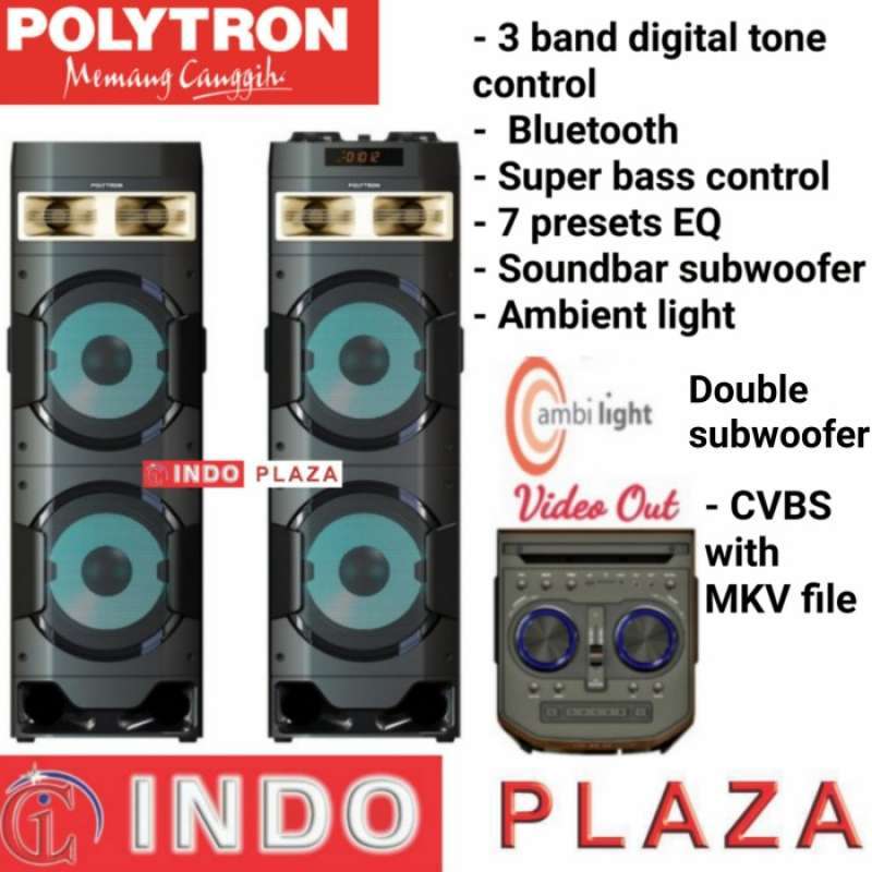 Jual Speaker Polytron Pas-10d28 Double Subwoofer + Video Out Di Seller ...
