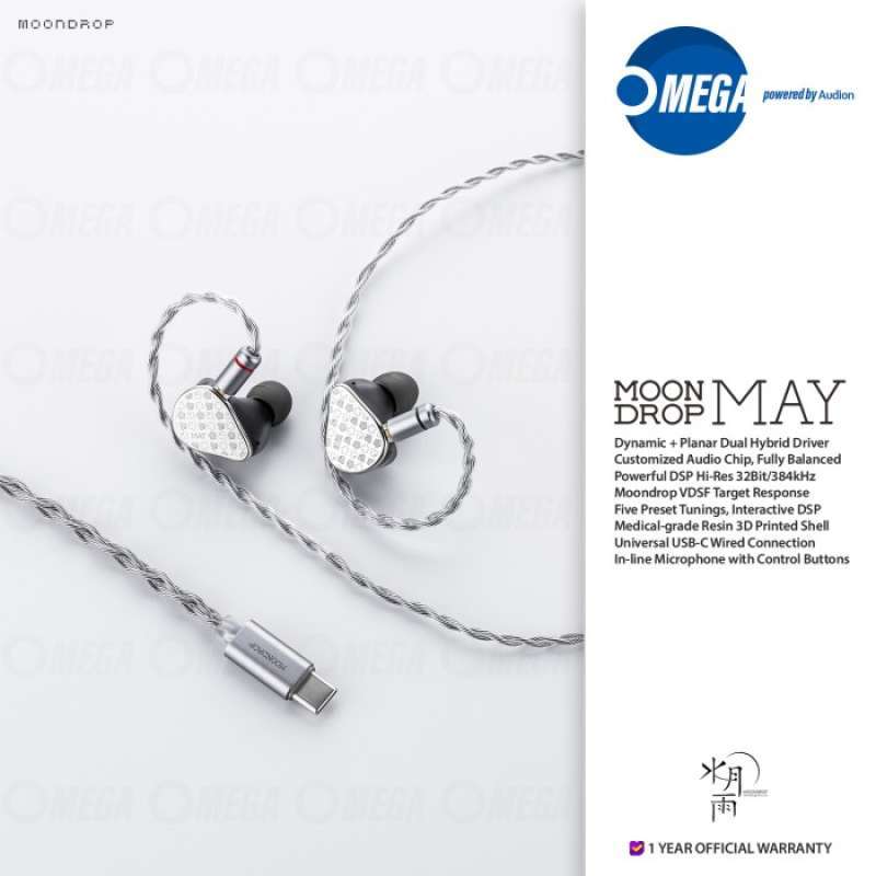 Promo Moondrop May Dynamic + Planar Driver Dsp Usb Type-c 2pin In-ear ...