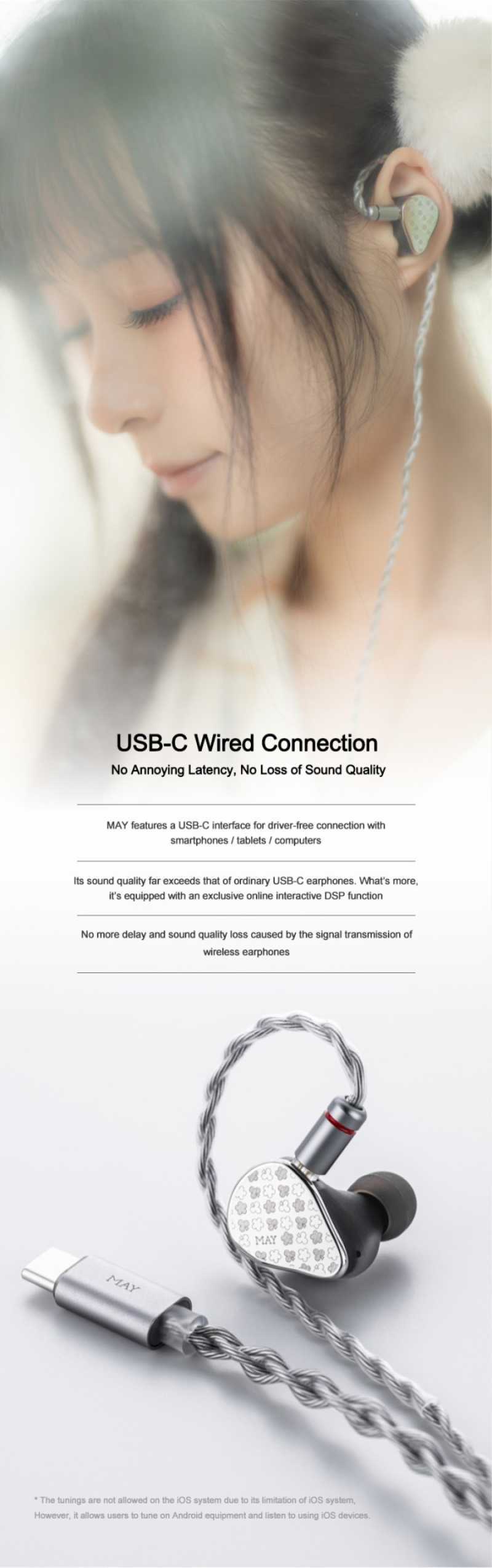 Promo Moondrop May Dynamic + Planar Driver Dsp Usb Type-c 2pin In-ear ...