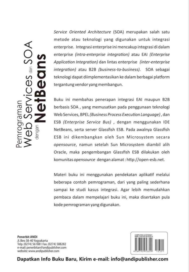 Jual Buku Pemrograman Web Services Dan Soa Dengan Netbeans+cd Di Seller Buku Id - Karang Tengah ...