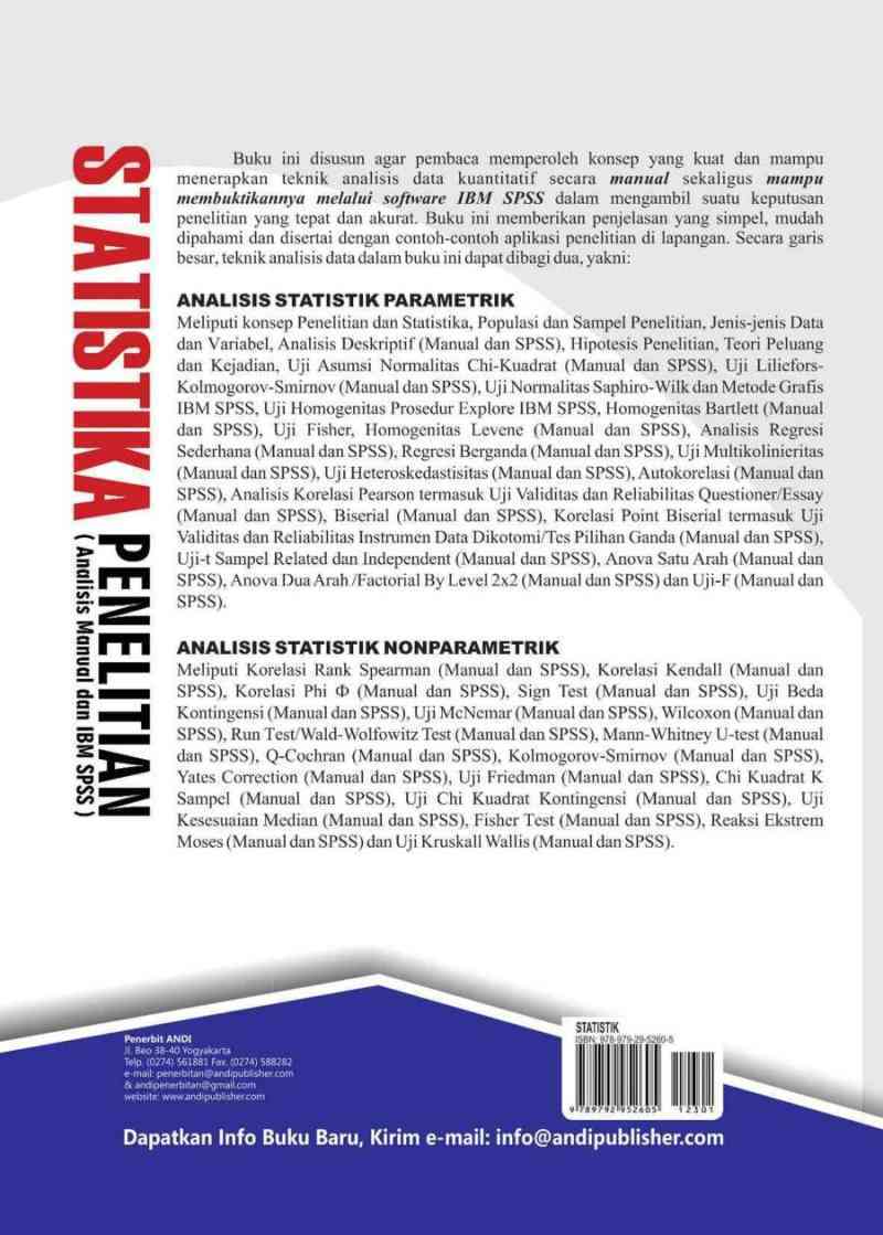 Jual Buku Statistika Penelitian (analisis Manual Dan Ibm Spss) Di Seller Buku Id - Karang Tengah ...