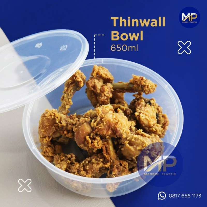 Promo Thinwall 650ml / Mika Bowl Mangkok Food Container 650ml -25pcs ...