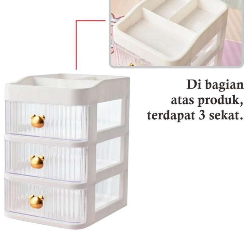 Jual Rak Meja Serbaguna Laci Susun 3 Tingkat Gambar Kapala Beruang ...