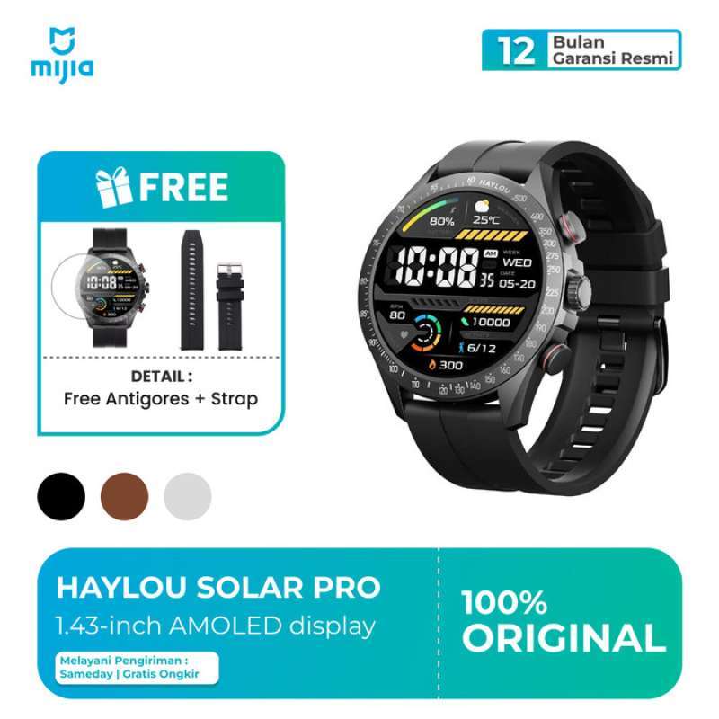Promo Haylou Solar Pro Smartwatch Bluetooth Call Aod Waterproof ...